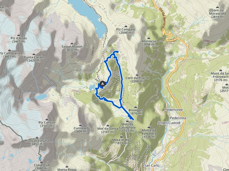 From Alp Grüm to Cavaglia – loop via Val da Pila | hike | Komoot